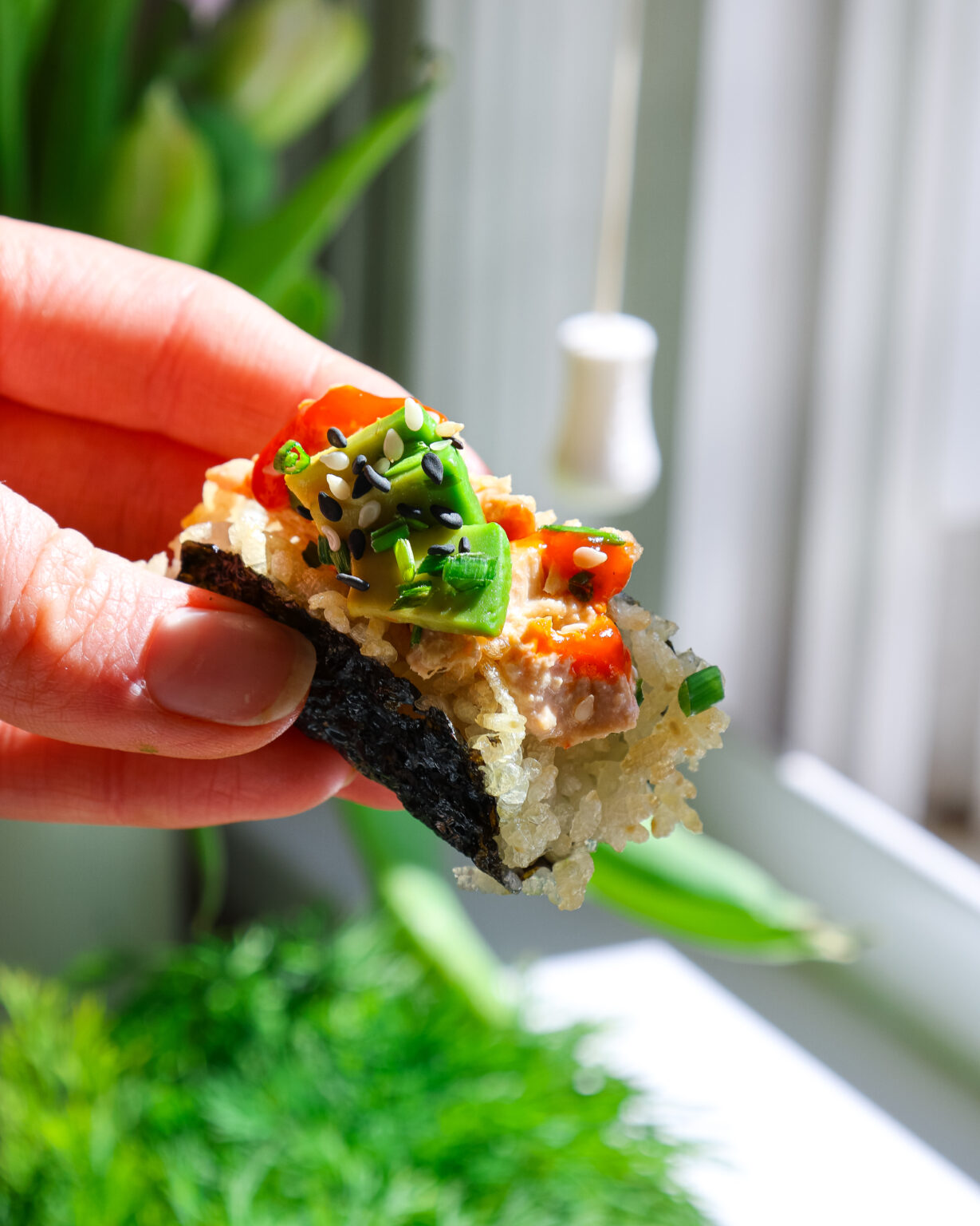 Mini Crispy Sushi Tacos using Trayless Seaweed Snacks by ...